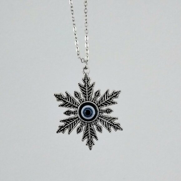 Jewelry | Evil Eye Necklace Snowflake Charm Good Luck Protection ...